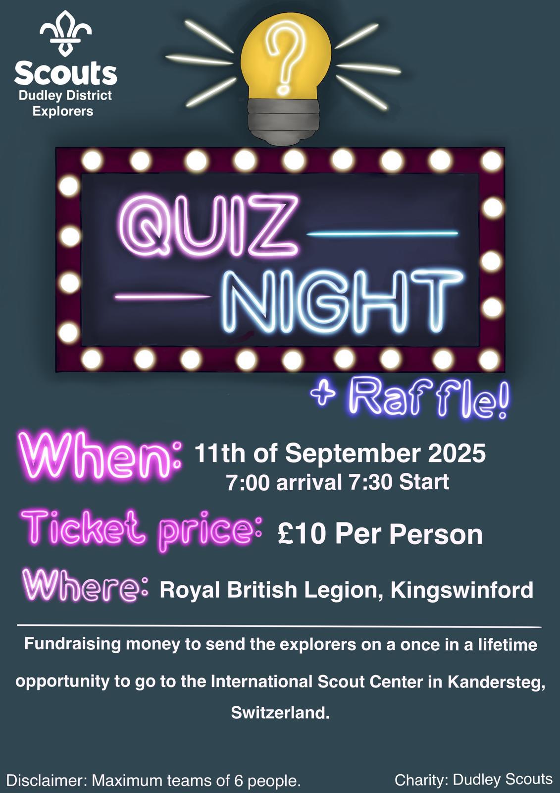Explorers Quiz raises over £3000 | Dudley District